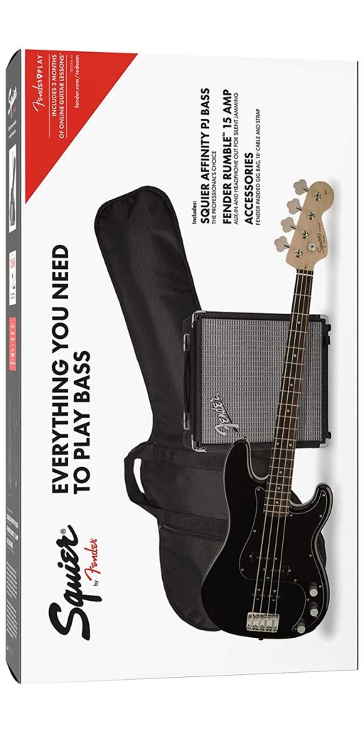 Squier Affinity Series Precision Bass PJ Pack – Black - MuzikOne