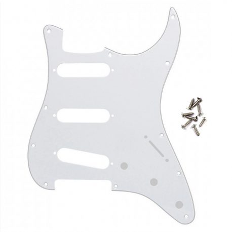 Stratocaster SSS Pickguard with Shielding Black/White - MuzikOne