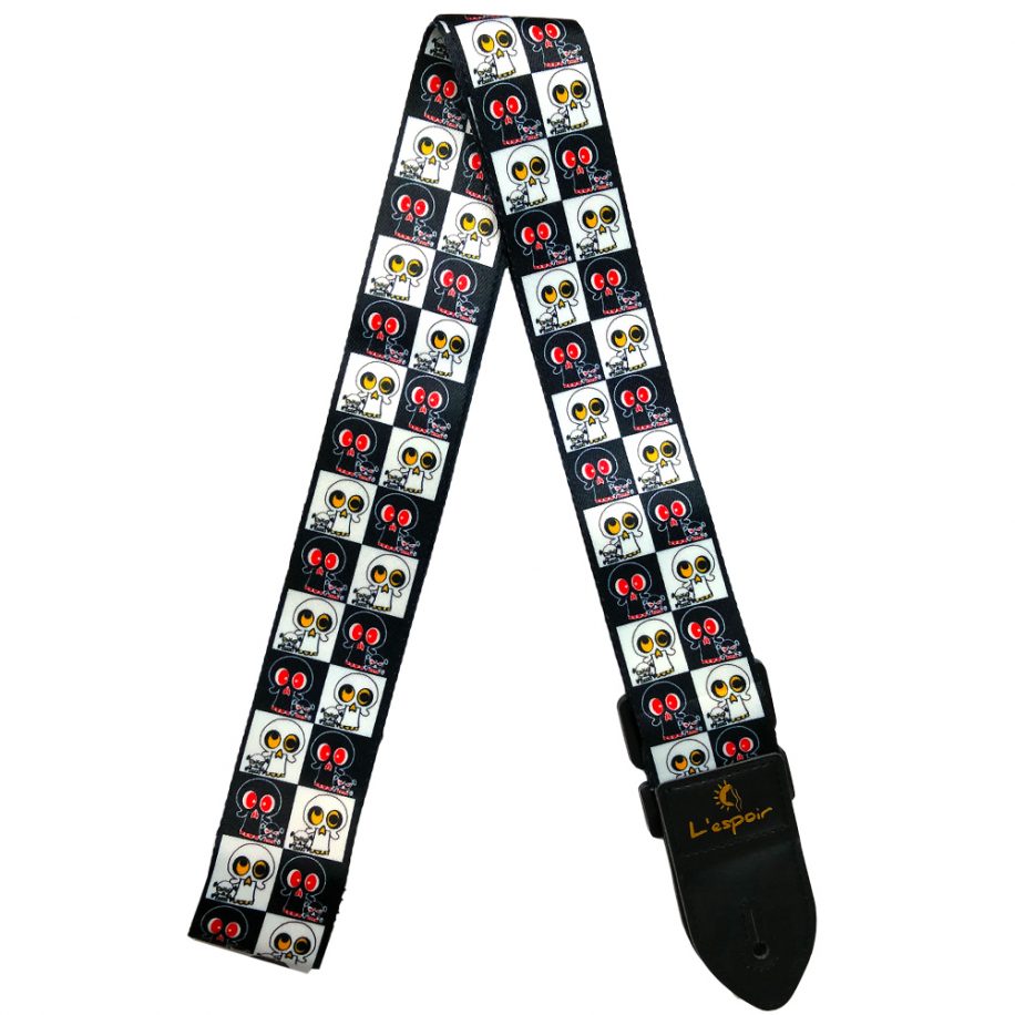 Lespoir Checkered with Skull Pattern Guitar Strap - MuzikOne